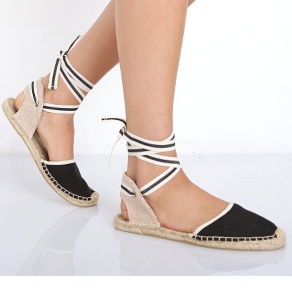 Soludos | Shoes | Soludos Classic Espadrille Flat Sandal Woven Black 6 ...